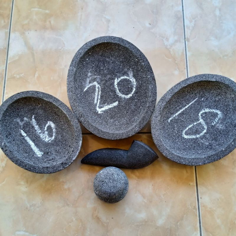Jual Cobek Layah Coet Batu Gunung Merapi Oval Set Ulekan | Shopee Indonesia