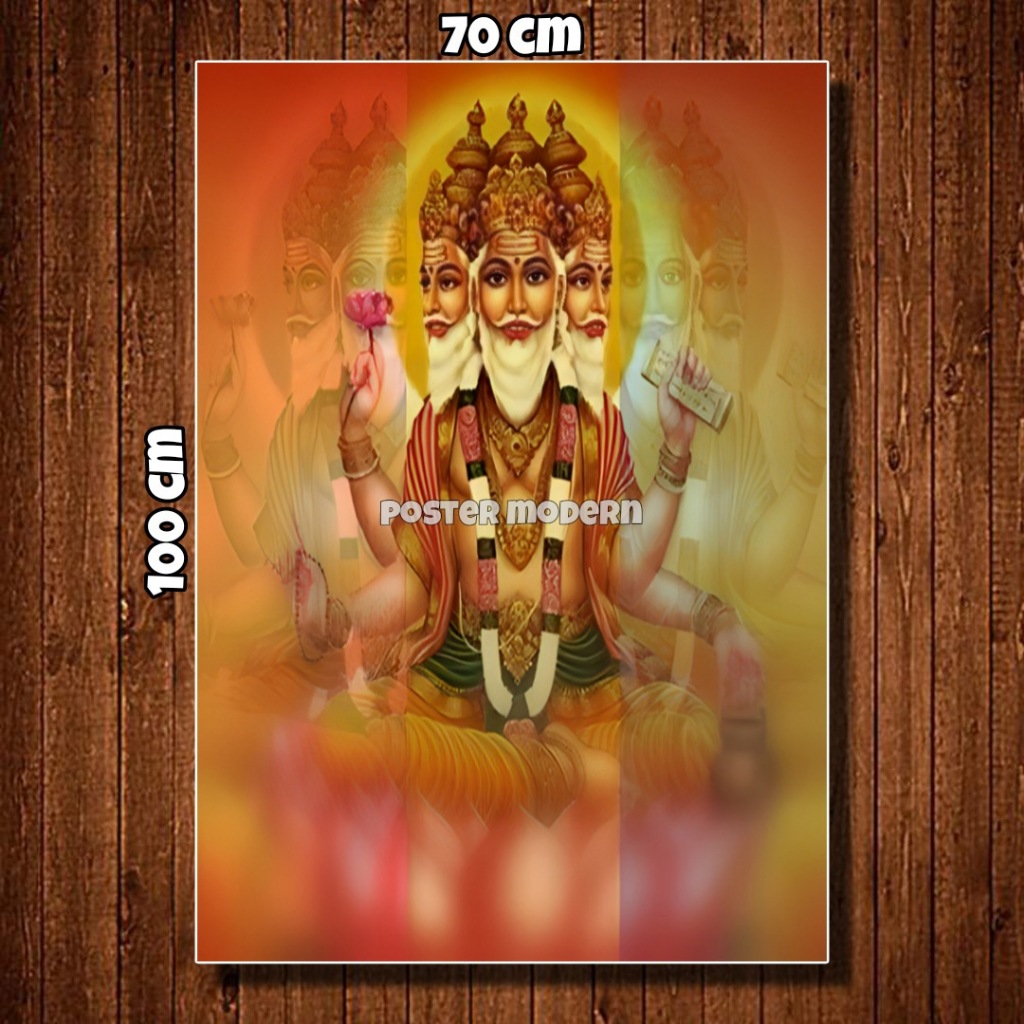 Jual LUKISAN CETAK POSTER DEWA BRAHMA UKURAN JUMBO #20 / POSTER DEWA ...