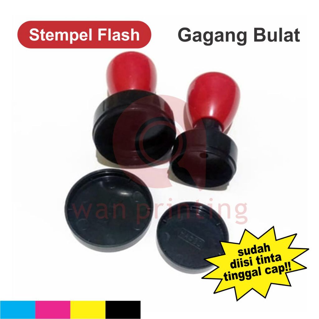 Jual CETAK STEMPEL FLASH OTOMATIS BULAT CUSTOM DESAIN | Shopee Indonesia