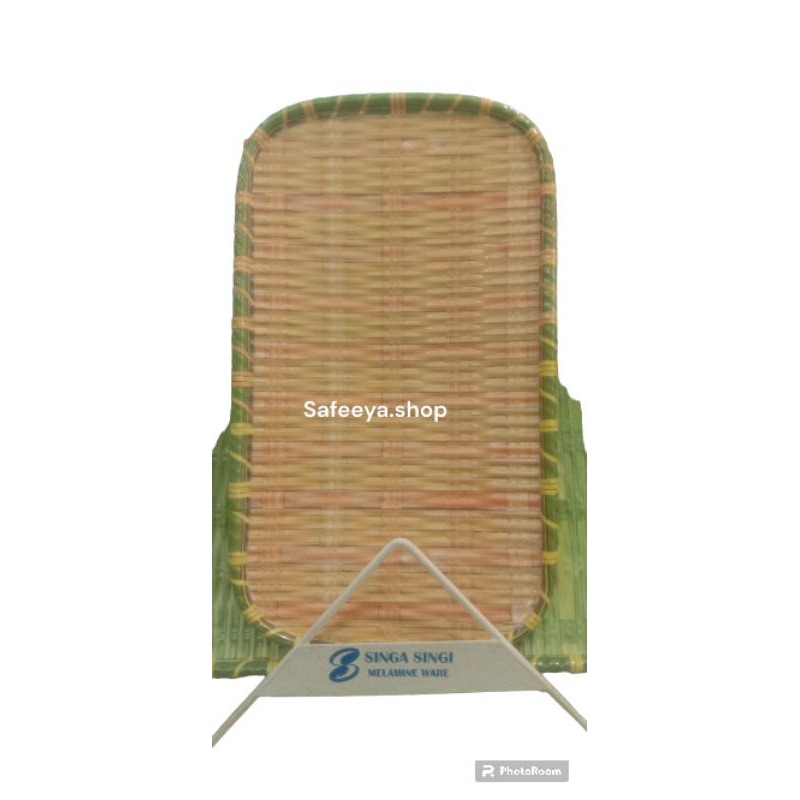 Jual Piring rotan anyaman melamin persegi panjang | Piring bambu ...