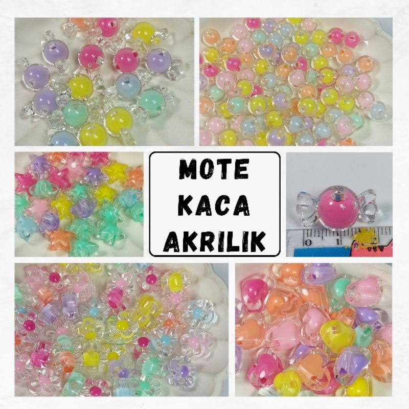 Jual (30 Gr)Manik kaca akrilik - Mote kaca bening - Mote kaca karakter ...