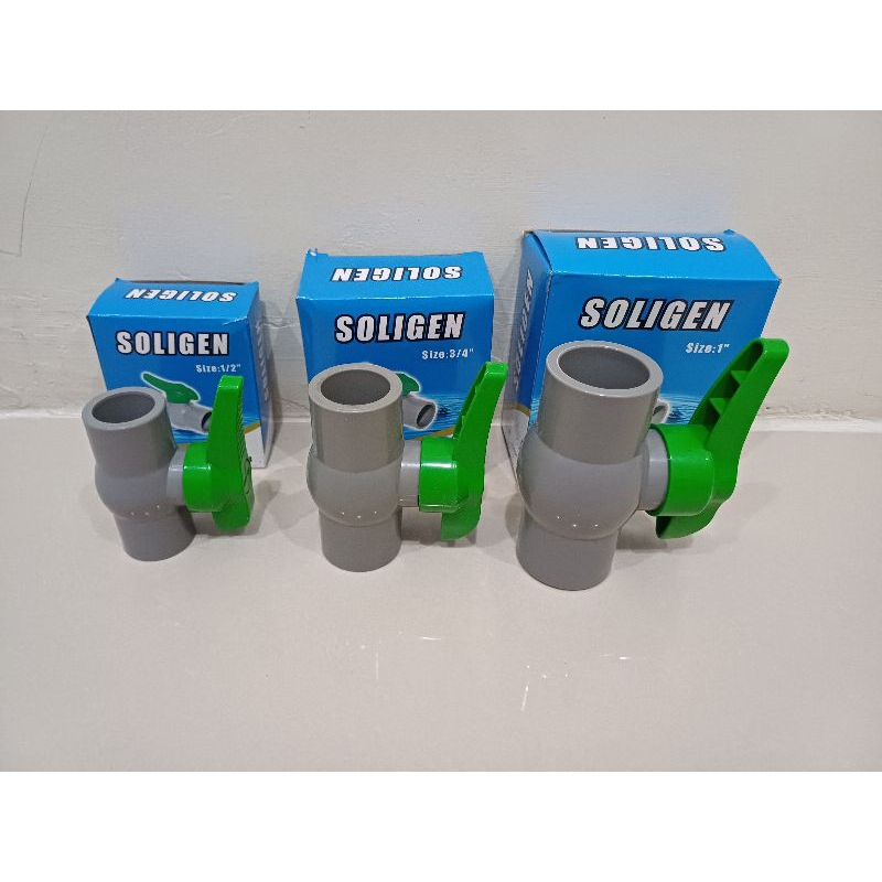 Jual ballvalve pvc soligen 1/2 inchi 3/4 inchi 1 inchi stop keran pvc soligen | Shopee Indonesia