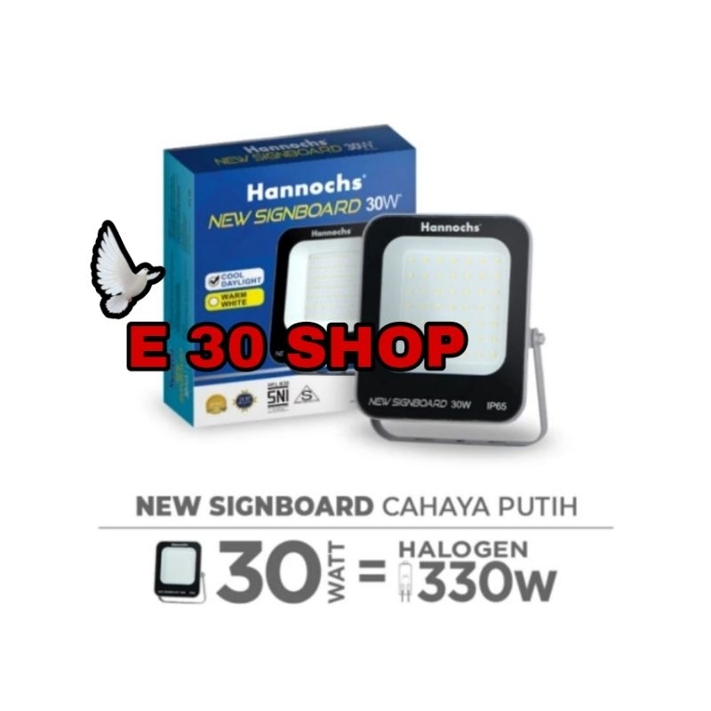 Jual Hannochs Lampu Sorot LED Flood Light New Signboard 30W Cahaya ...