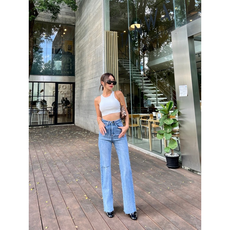 Jual Miya Jeans (Korean Denim Long Straight Pants Promthong Import ...