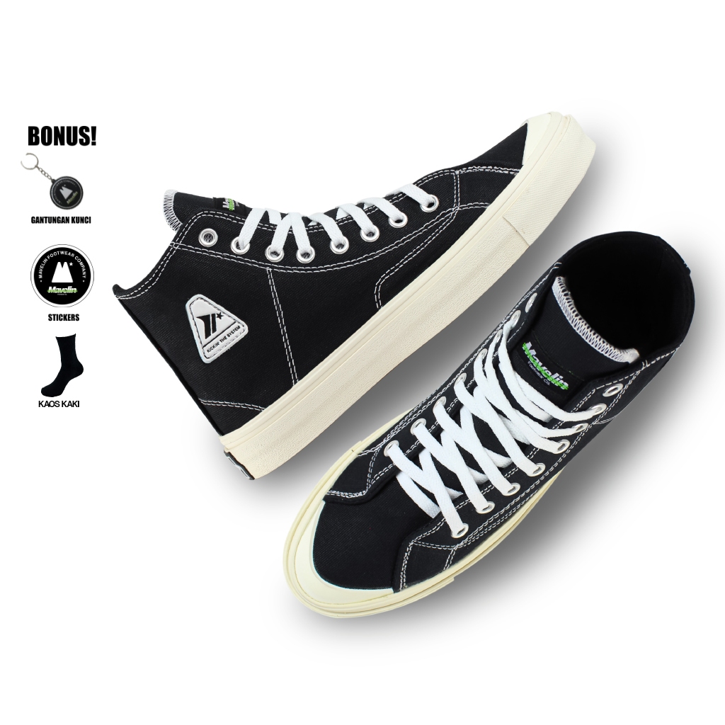Jual Mavelin - Classic Andro High Black - Sepatu Sneakers Casual Pria ...