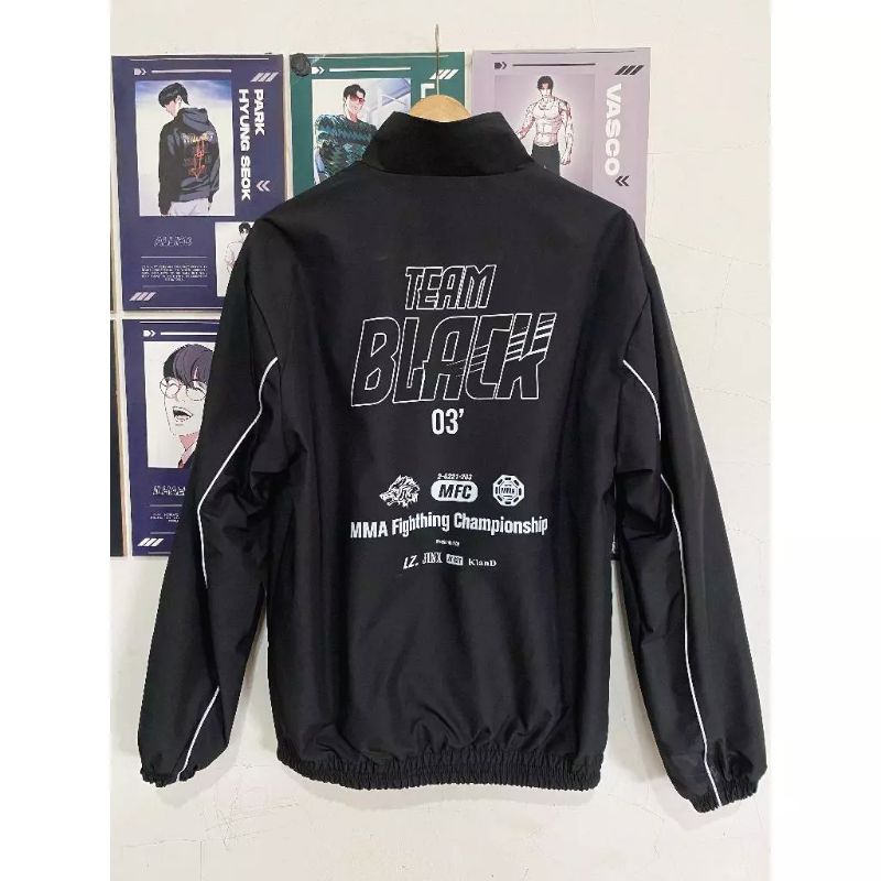Jual Jaket Jaekyung Team Black Jinx / Tracksuit Team Black Gym Manhwa ...