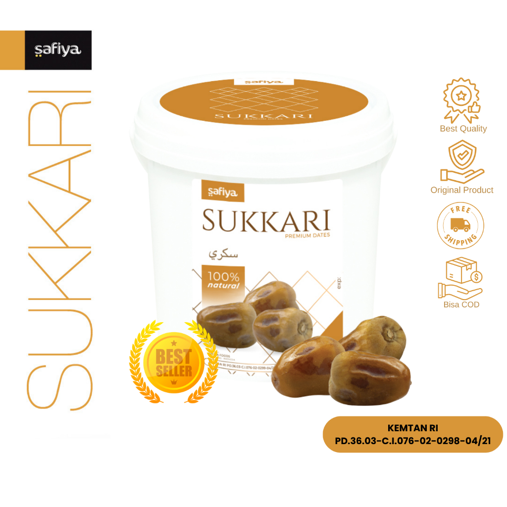 Jual Safiya Kurma Sukari Ember 850 Gram Sukkari King Dates Original ...