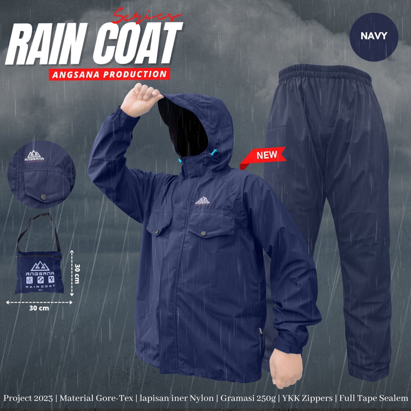 Jual Raincoat Original Angsana proteksi Hujan 100% Full Tape sealem ...