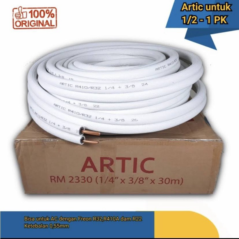 Jual ARTIC Pipa AC 1/2PK, 3/4PK,1PK Pipa Ac ARTIC 1/4 X 3/8 untuk Freon ...