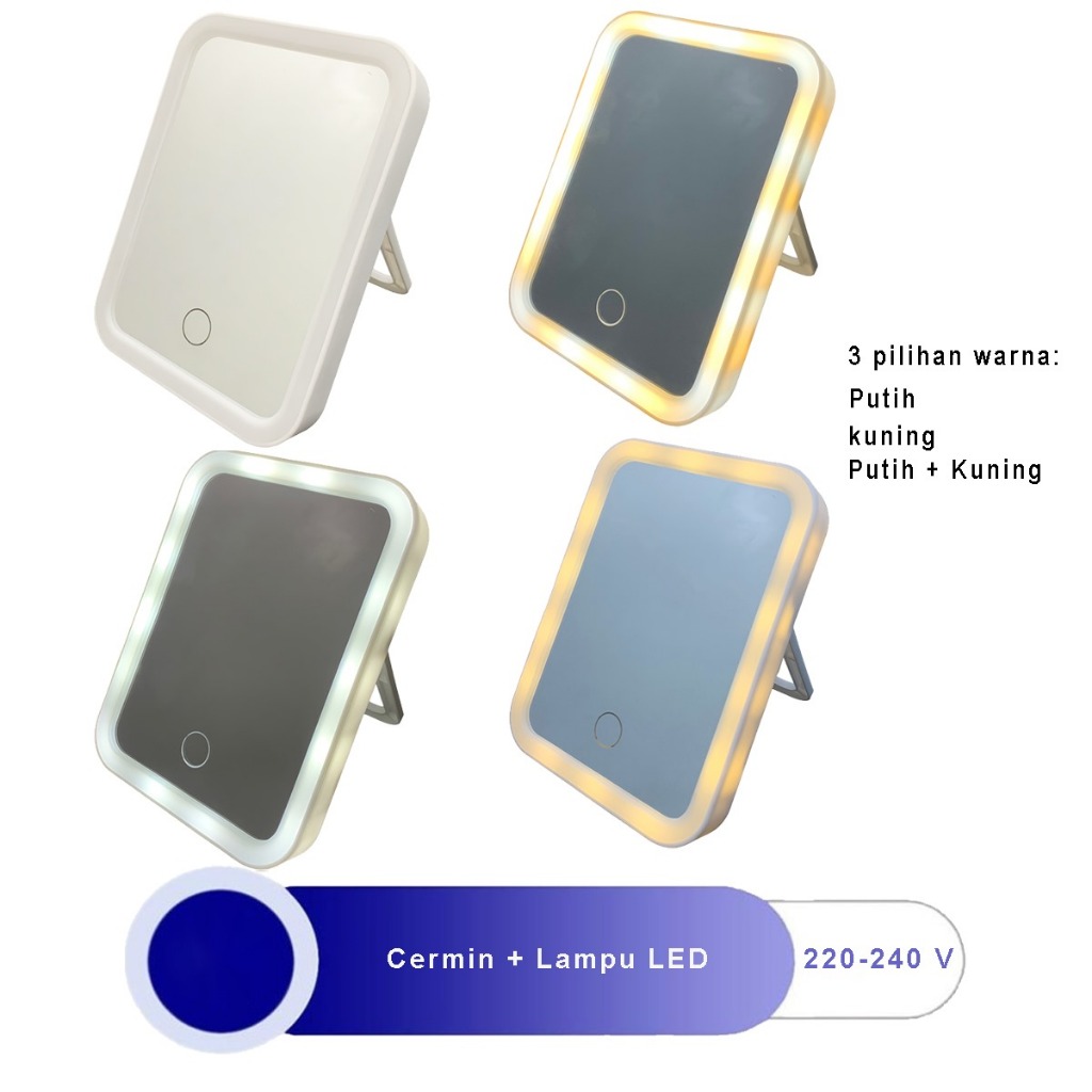 Jual Cermin Lampu LED Rechargeable Cermin Makeup Cermin Rias Kaca Rias ...