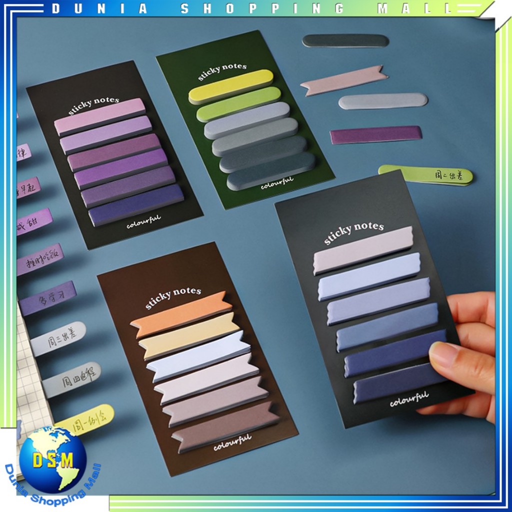 Jual DSM Sticky Note Gradiasi 6in1 Tempelan Kertas Catatan 120 Lembar ...