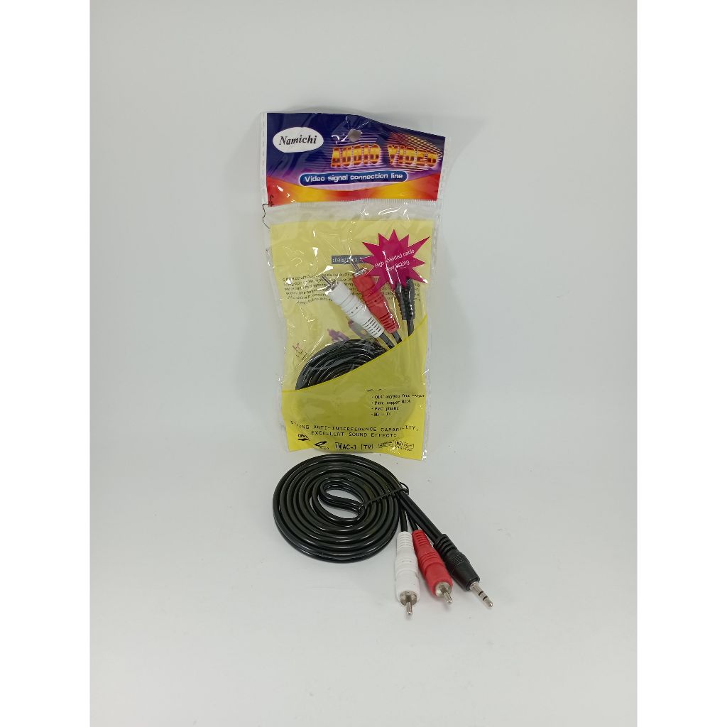 Jual KABEL RCA NAMICHI 2-1 JUMBO / 3 PIN JUMBO RCA NAMICHI 1,5 MTR ...