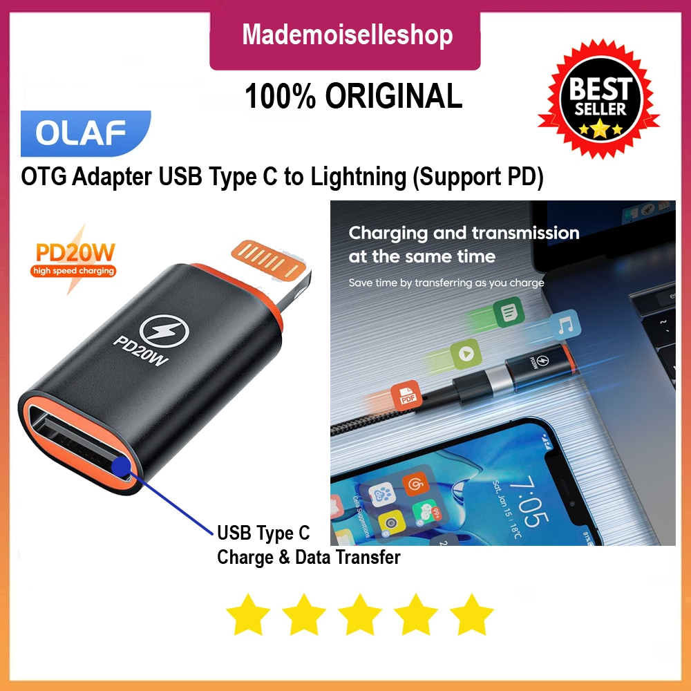 Jual Olaf Adapter OTG USB type C Female to Lightning ios - Charging ...