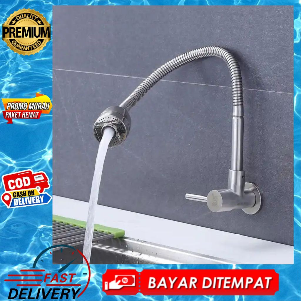 Jual Kran Angsa Tembok Fleksibel Kepala Besar On/Off SUS 304 keran ...