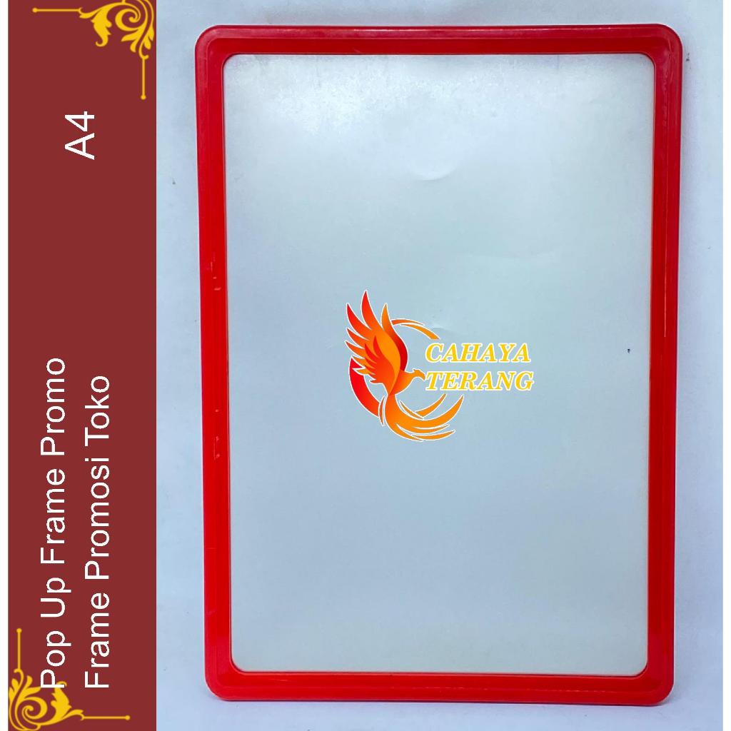 Jual Pop Up Frame Promo Ukuran A4 / Frame Promosi Toko Frame Label Bingkai Promosi | Shopee ...
