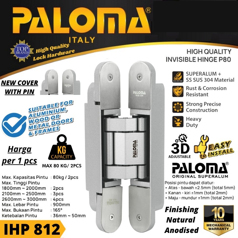 Jual IHP 812 PALOMA ENGSEL TANAM PINTU INVISIBLE HINGE SILVER ENGSEL ...