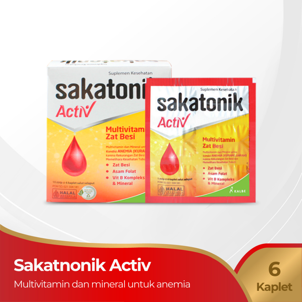 Jual Sakatonik Activ Strip 6 kaplet - Multivitamin Penambah Darah ...