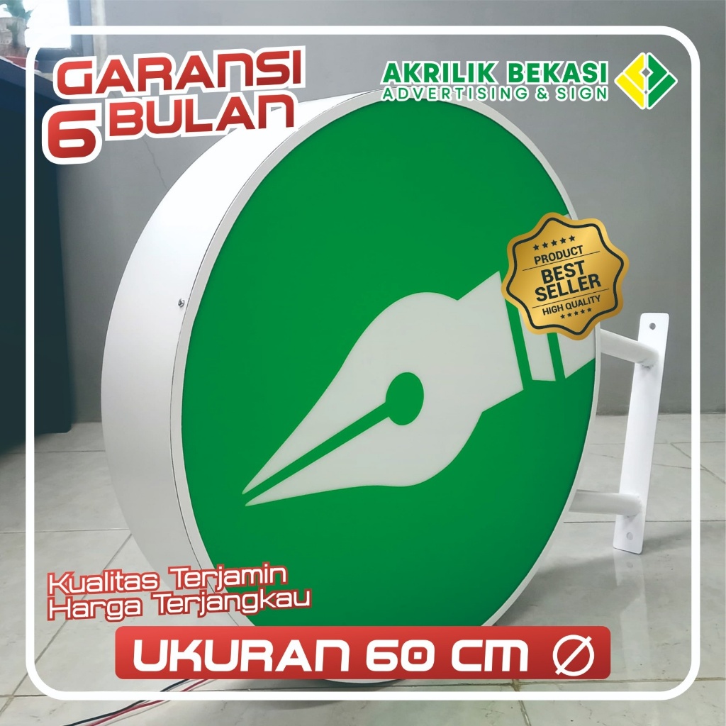 Jual Neon Box Bulat diameter 60 cm 2 sisi | Shopee Indonesia