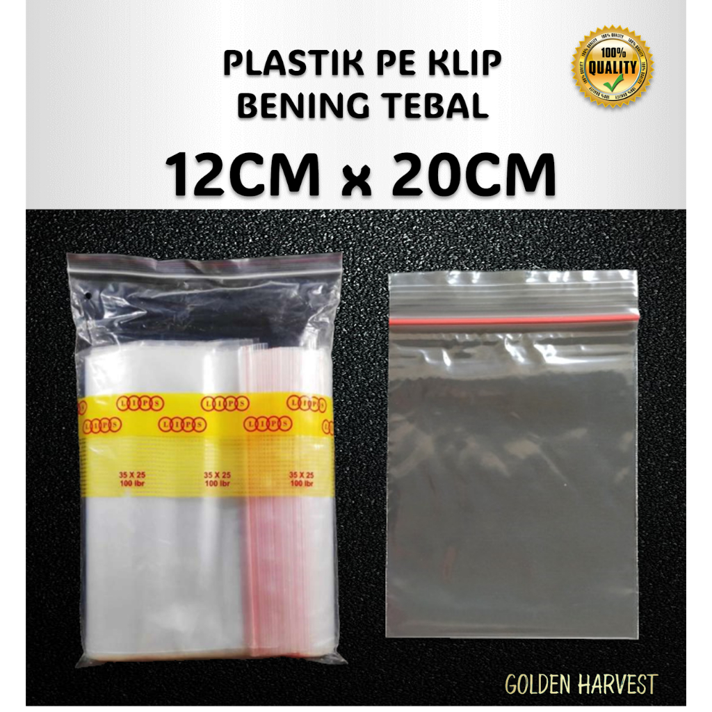 Jual Plastik Kantong Pe Klip 12x20 Isi 100lbr Shopee Indonesia
