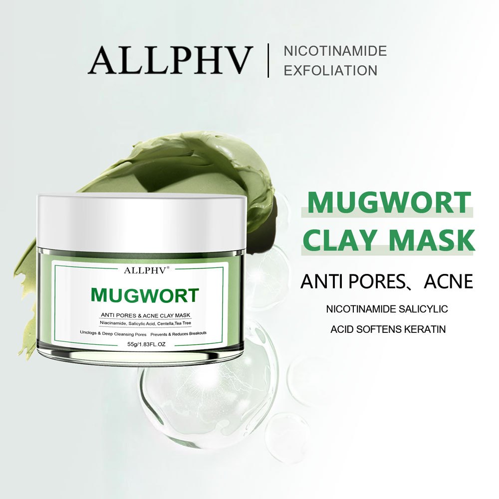 Jual 【BPOM】Allphv Mugwort Mask Acne Clay Mask Pore Clarifying Mud Mask Wash Off Pack Masker ...
