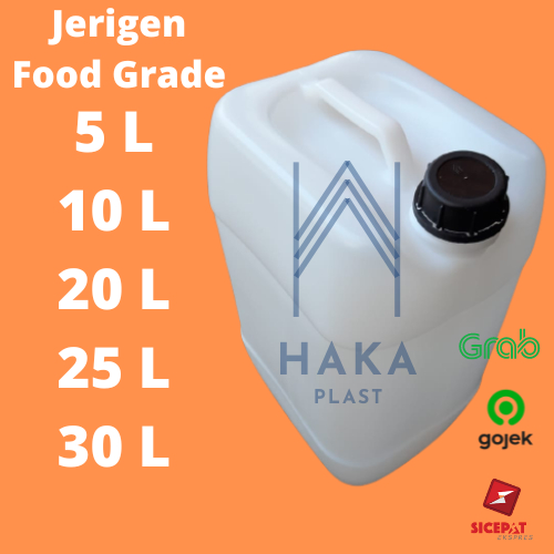 Jual Jerigen plastik Baru 5 10 20 25 30 Liter L Dirigen Putih Natural ...
