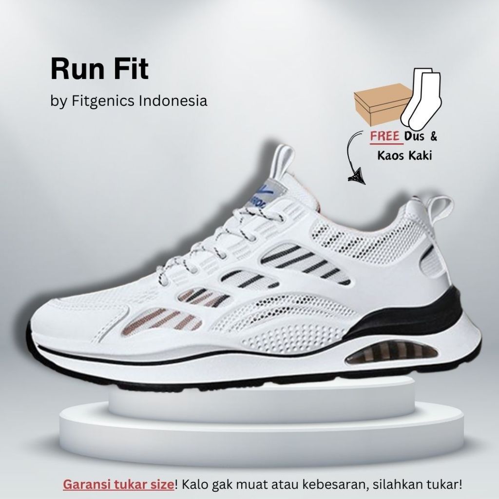 Jual Sepatu Sneakers Pria Olahraga Sport Shoes Casual Running Run Fit Fitgenics | Shopee Indonesia