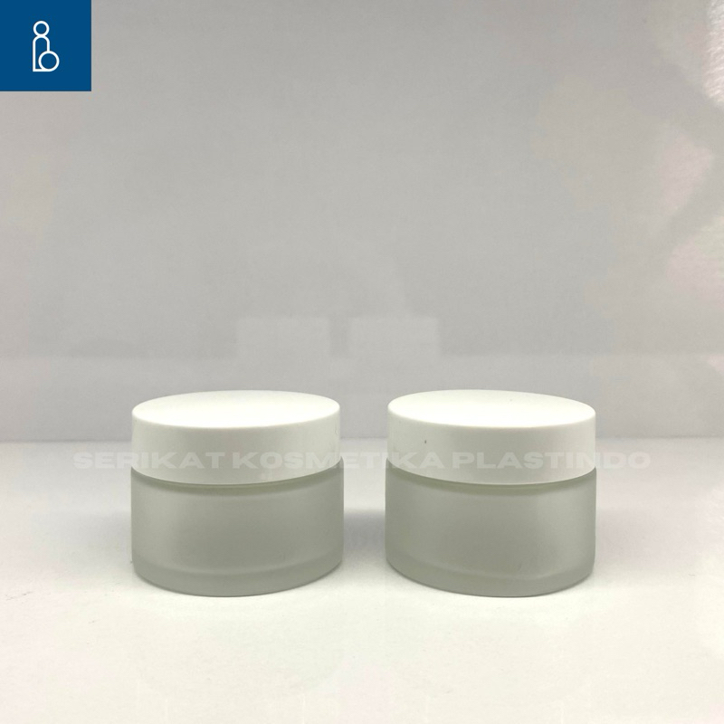 Jual POT JAR POT CREAM 15 GRAM KACA FROSTED TUTUP PUTIH WHITE | Shopee ...