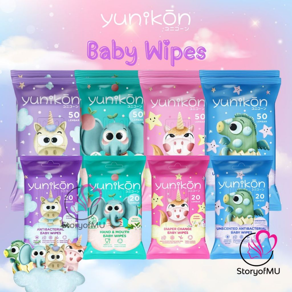 Jual YUNIKON Baby Wipes Wet Tissue 20s 50s Bundle 50+50s - Tisu Basah ...