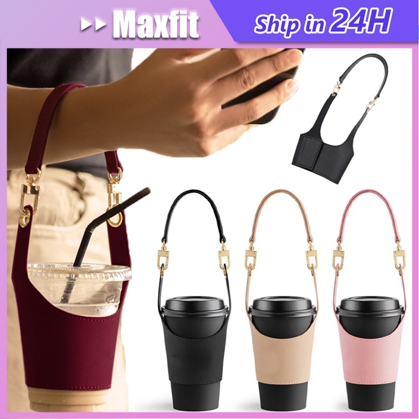 Jual Reusable Cup Sleeve Holder Minuman Kopi Pu Kulit 500Ml 750Ml Tas ...
