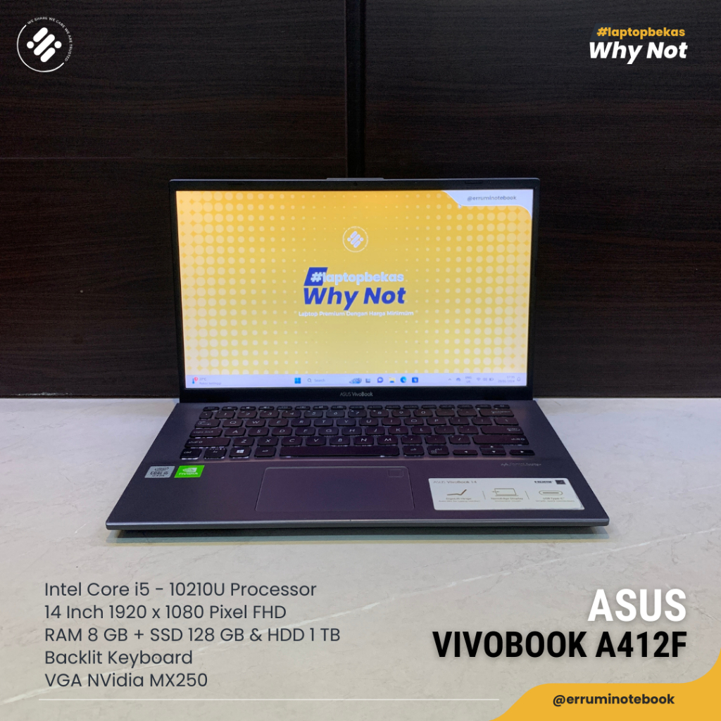 Jual ASUS VIVOBOOK A412F CORE I5 RAM 8GB SSD 128GB & HDD 1 TB | Shopee ...