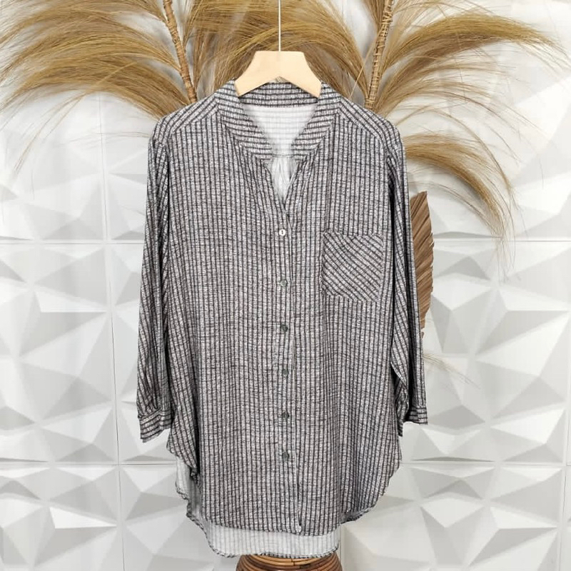 Jual Atasan Wanita Salur Bahan Rayon Premium/Blouse wanita Terbaru/kemeja rayon Premium / Kemeja ...