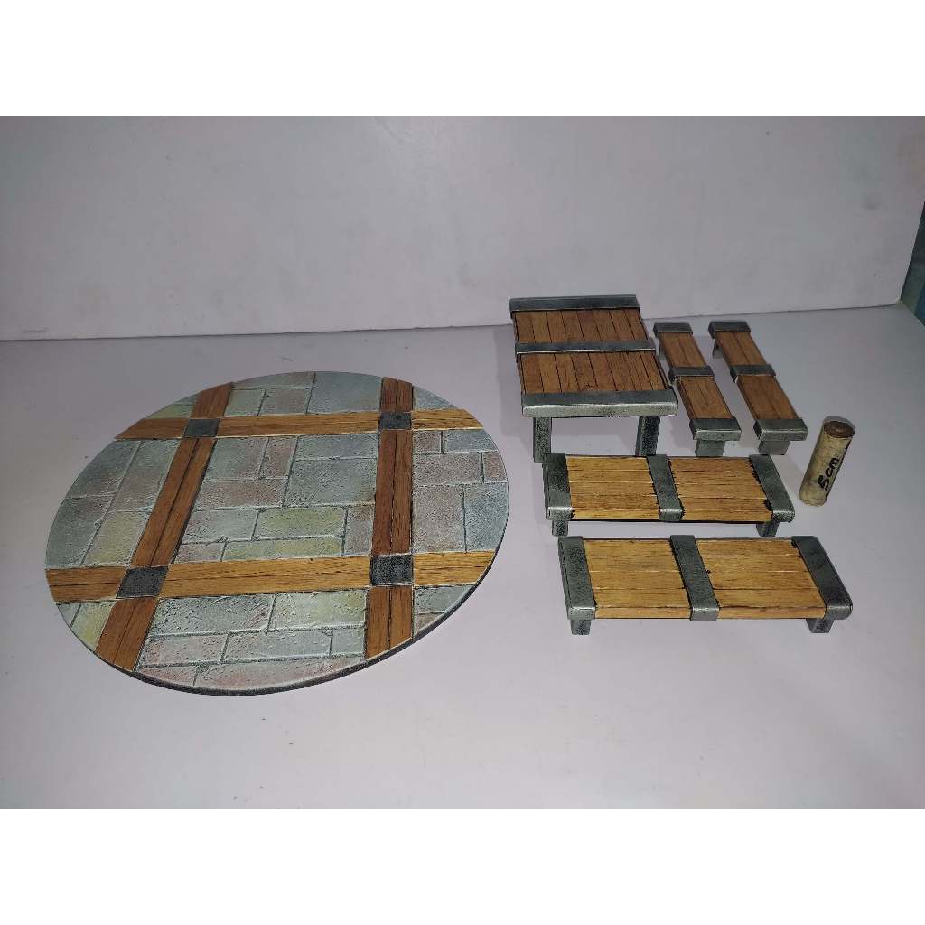 Jual Tatakan Stand Base Lantai Batu Meja Bangku Kayu Action Figure ...