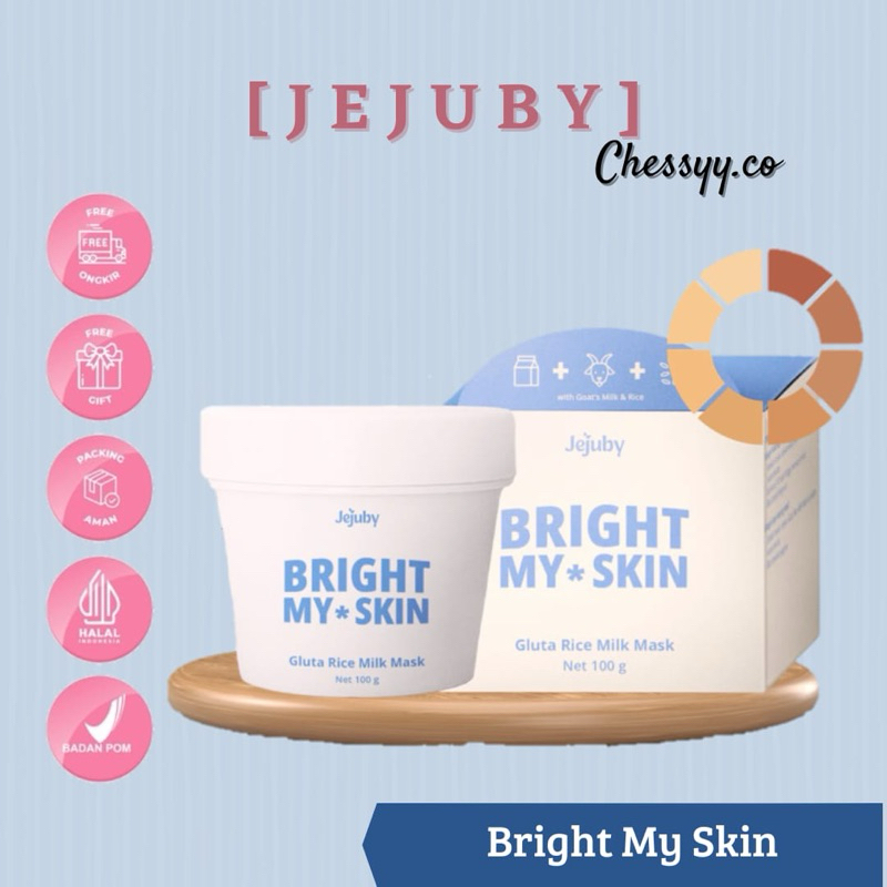 Jual [ READY‼️] BPOM 100ml JEJUBY BRIGHT MY SKIN GLUTA RICE MILK MASK ...