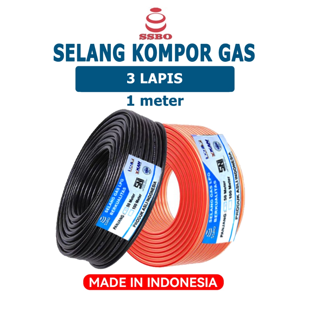 Jual SSBO Selang Gas Lpg 3 Lapis Standar Sni Selang Gas Permeter Tebal Lapisan Benang Anti ...