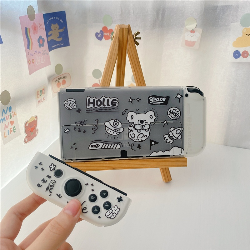 Jual Nintendo Switch OLED So Cute Casing Cartoon UFO Doodle HOLLE Bear ...