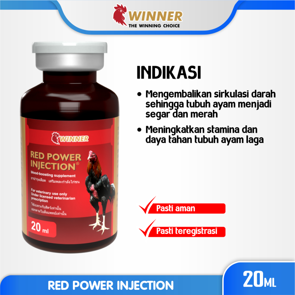 Jual Red Power Injection WINNER Medion Vitamin penambah darah ayam adu ...