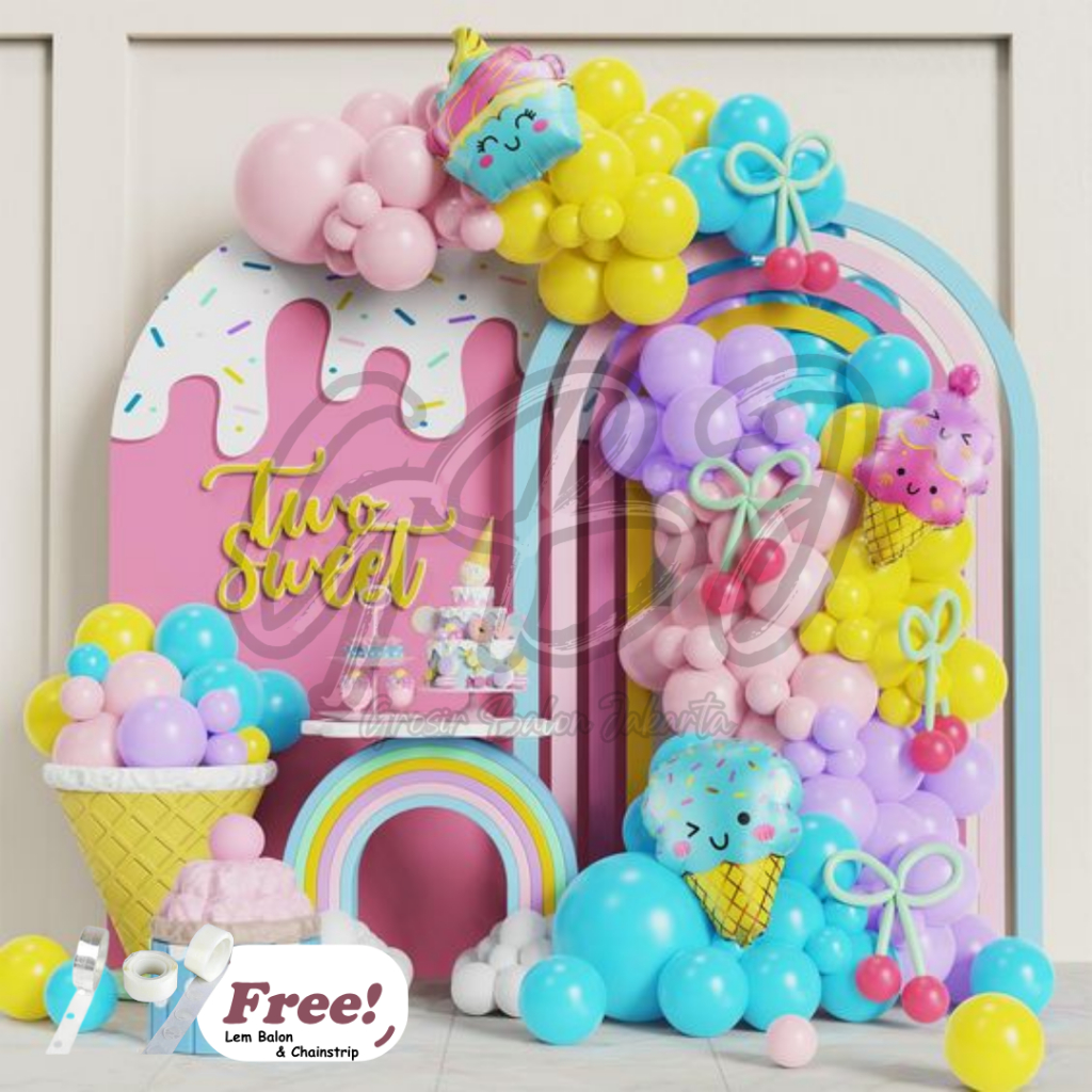 Jual [PAKET PREMIUM] Garland Sweet Tooth Set / Ice Cream / Cupcake ...