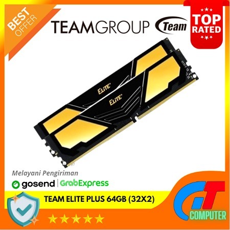 Jual Ram TEAM Elite Plus Black (2x32) 64GB DDR4 kit 3200MHz | Shopee ...