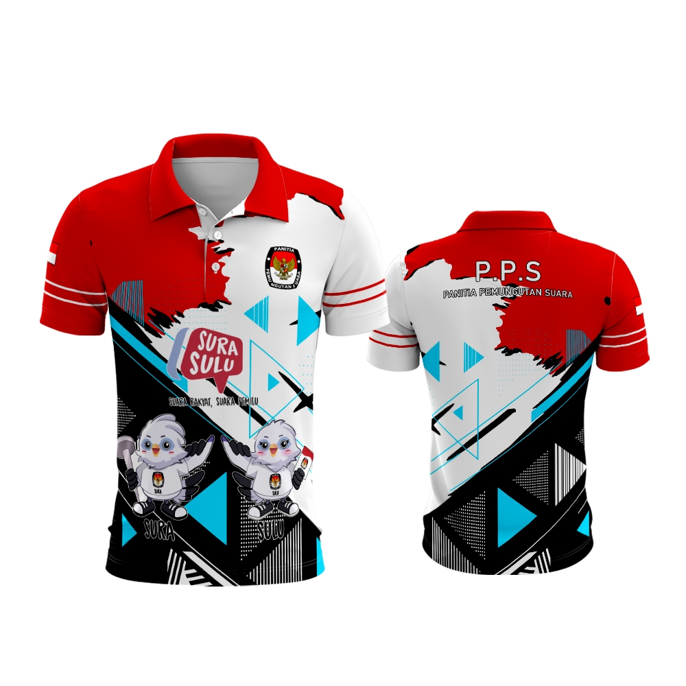 Jual BAJU KPPS/PPS/TPS/KPU KAOS BERKERAH PRIA LENGAN PENDEK KAOS JERSEY ...