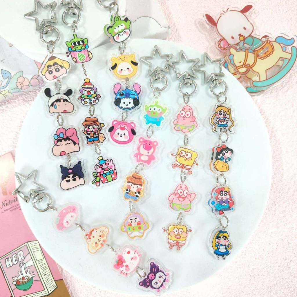 Jual sinchan sanrio disney princess key chain panjang rantai lucu ...