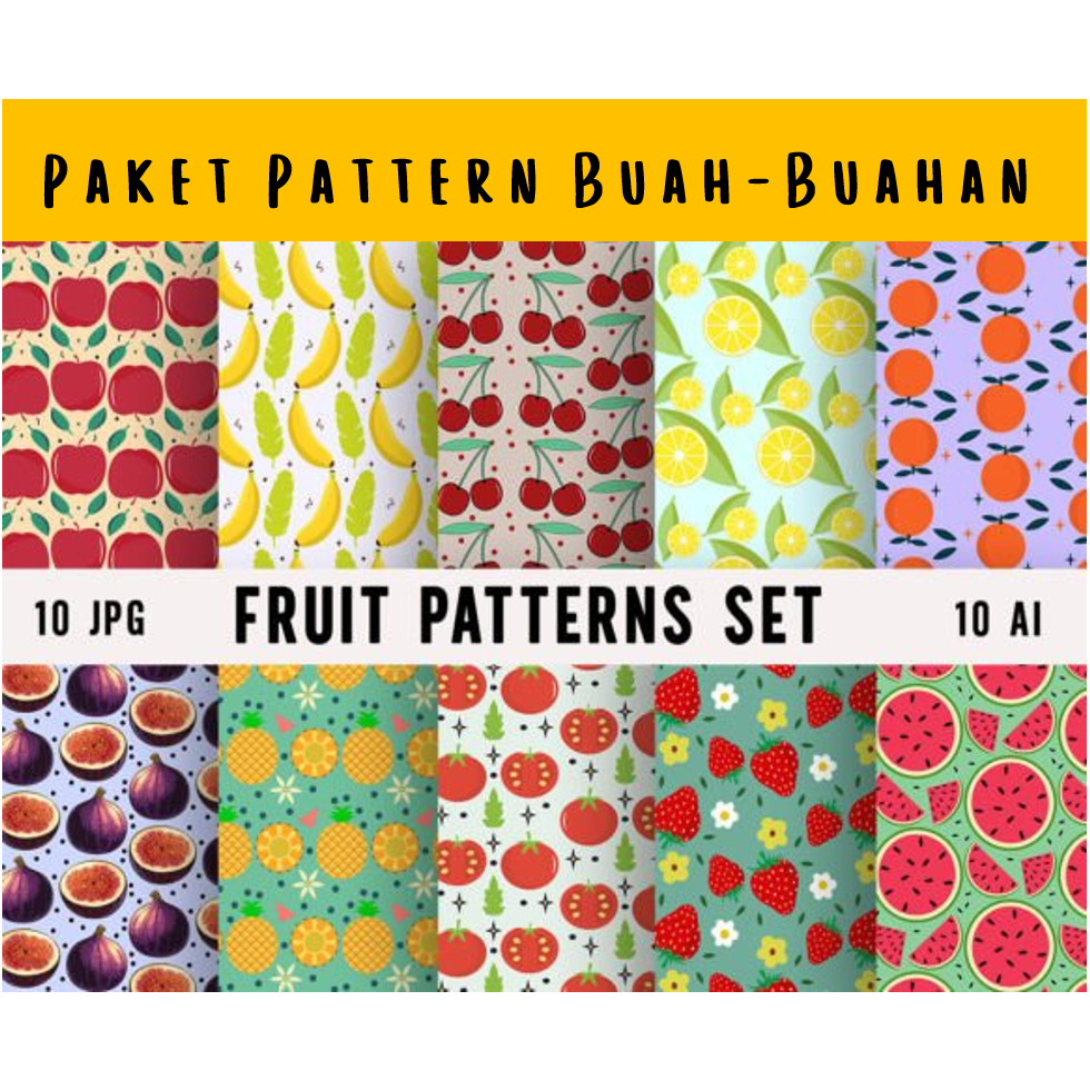 Jual Paket Pattern Buah-Buahan (10 Pattern ) | Shopee Indonesia