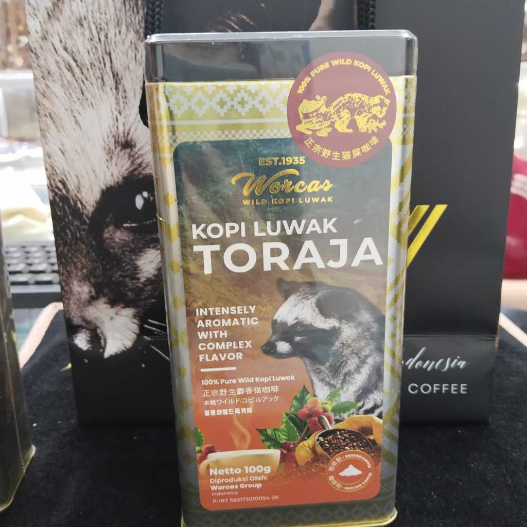 Jual Kopi Luwak Toraja Worcas kemasan kaleng 100gr | Shopee Indonesia