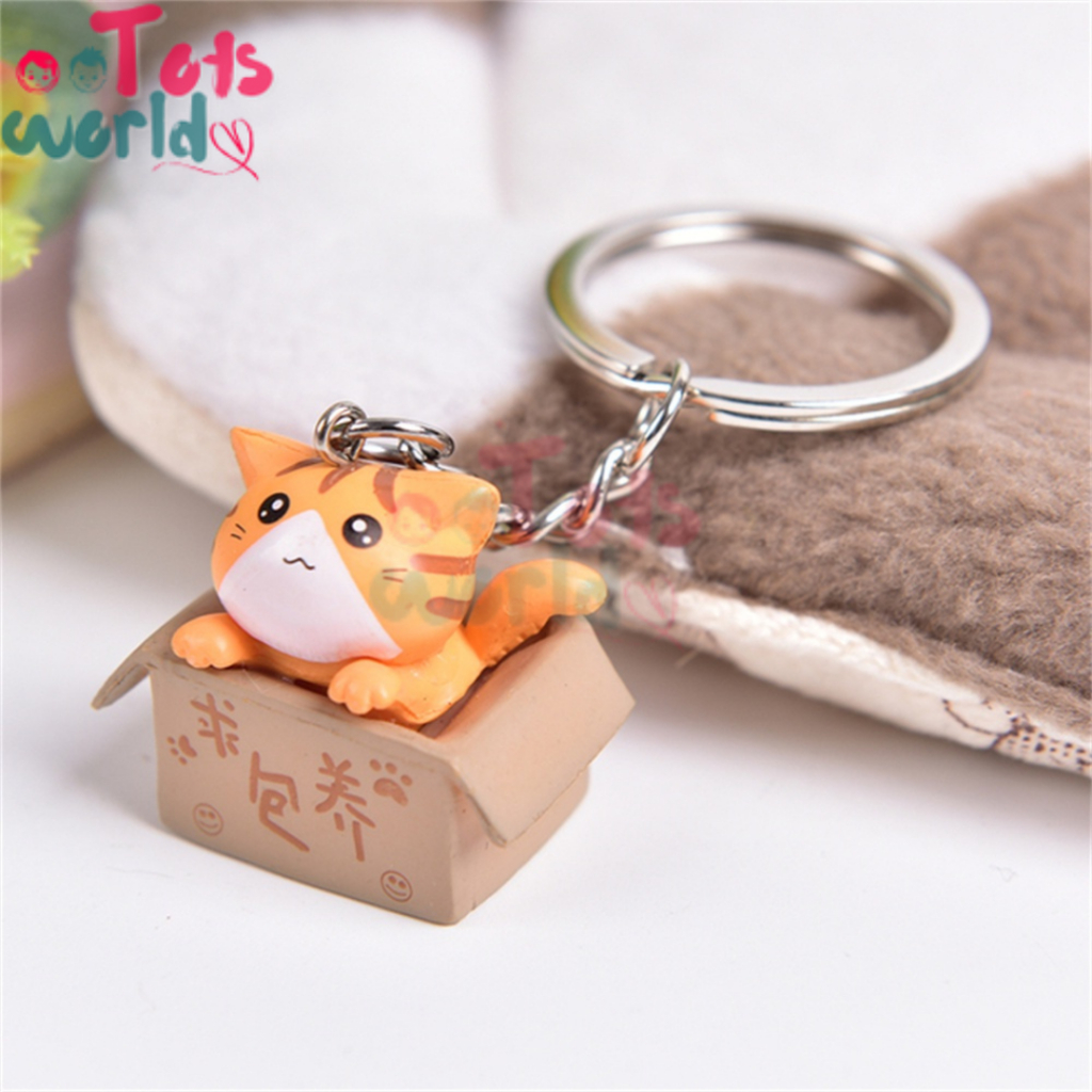 Jual Gantungan kunci kucing box Keychain cat Take Me Away Cute | Shopee ...