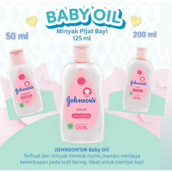 Jual Johnson's Baby Oil - Minyak Bayi 50ml/125ml/200ml | Shopee Indonesia