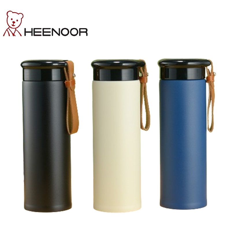 Jual Heenoor Botol Termos Vacuum Flask Modern Simple + Tali Kulit Sintetis Tahan Panas & Dingin ...