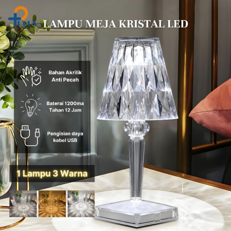 Jual Lampu Meja kristal Led Recharge / Lampu Tidur Dekorasi Kamar ...