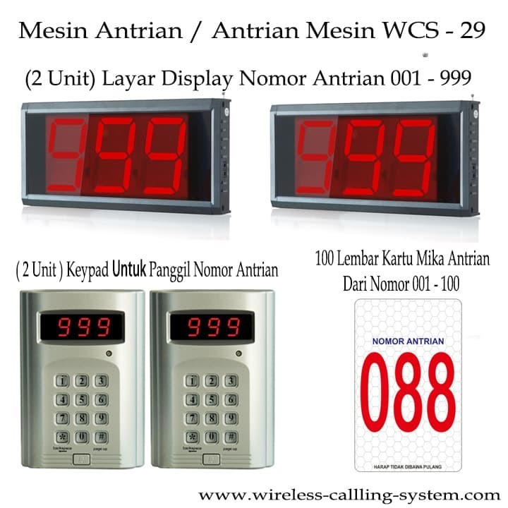 Jual Mesin Antrian Paket 2 Receiver Host Layar 2 Keypad Wireless 100 ...