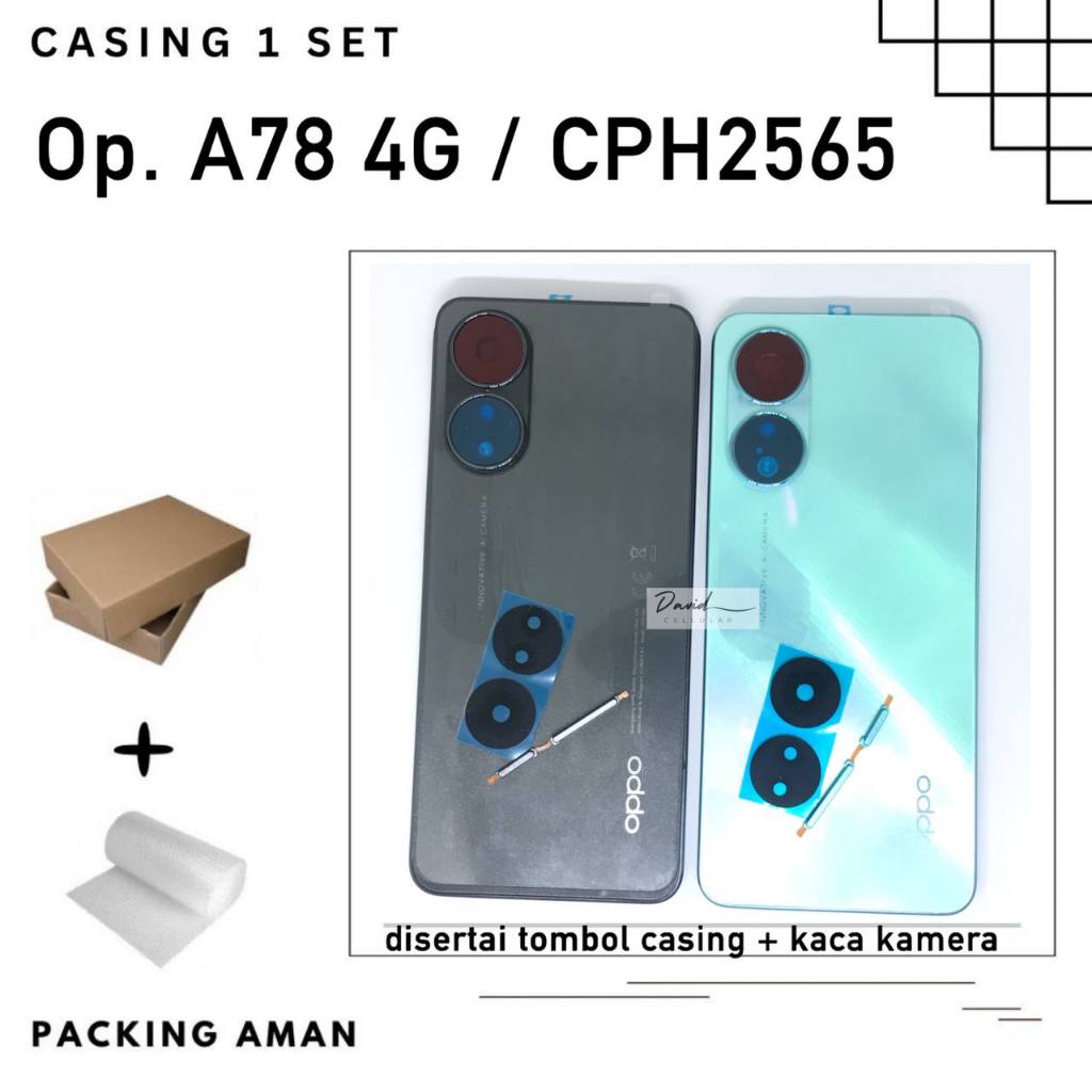 Jual CASING 1 SET OPPO A78 4G CPH2565 - BEZEL + BACKDOOR + TOMBOL ...