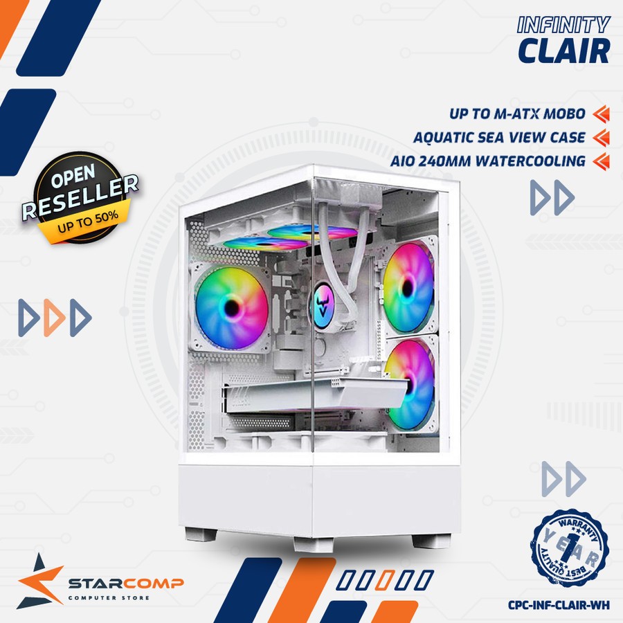 Jual Infinity Clair Gaming Case Tempered Glass Panel with Tool Free ...