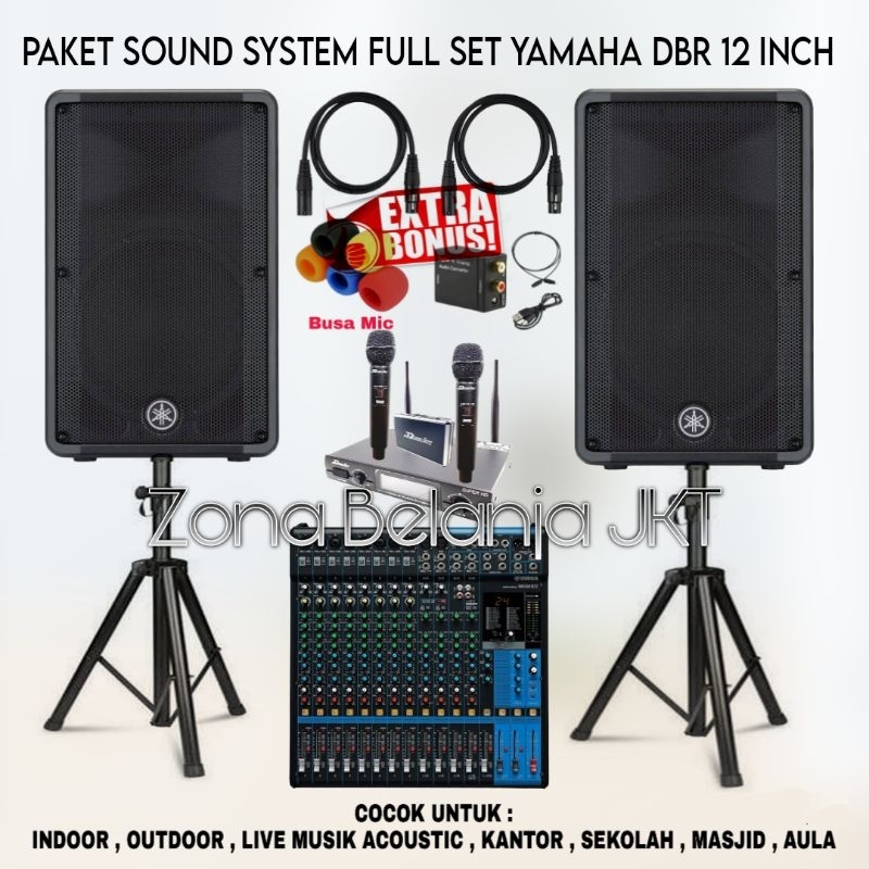 Jual PAKET SOUND SYSTEM INDOOR OUTDOOR FULL SET SPEAKER YAMAHA DBR 12 ...